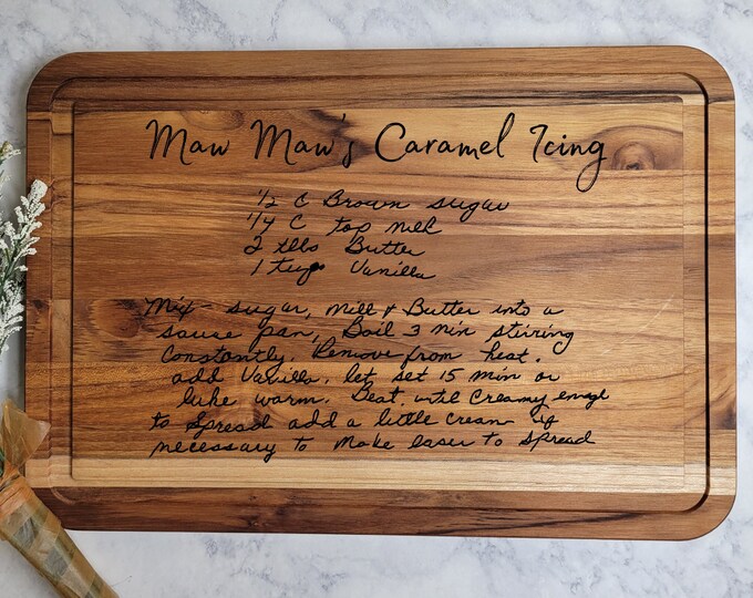 Recipe Cutting Board Personalized Cutting Board Handwriting - Etsy
