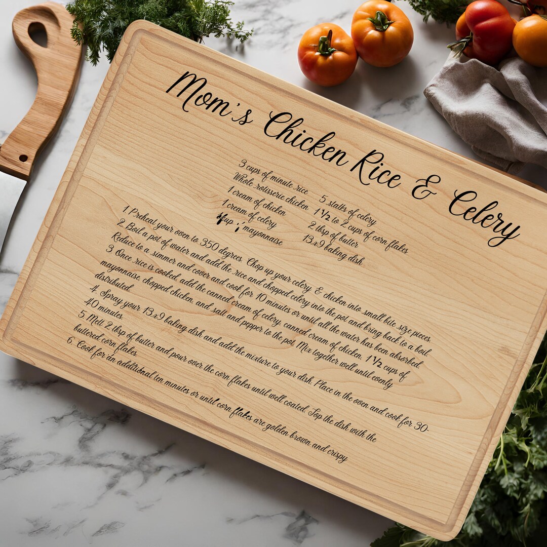 Personalized Handwritten Recipe Engraved Cutting Board Custom Heirloom ...