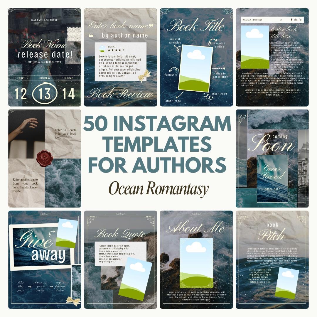 Ocean Fantasy Author Instagram Templates: Book Marketing (canva ...