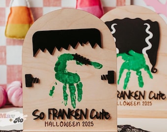 So Franken Cute DIY Handprint Board, DIY Halloween Sign, Halloween ...