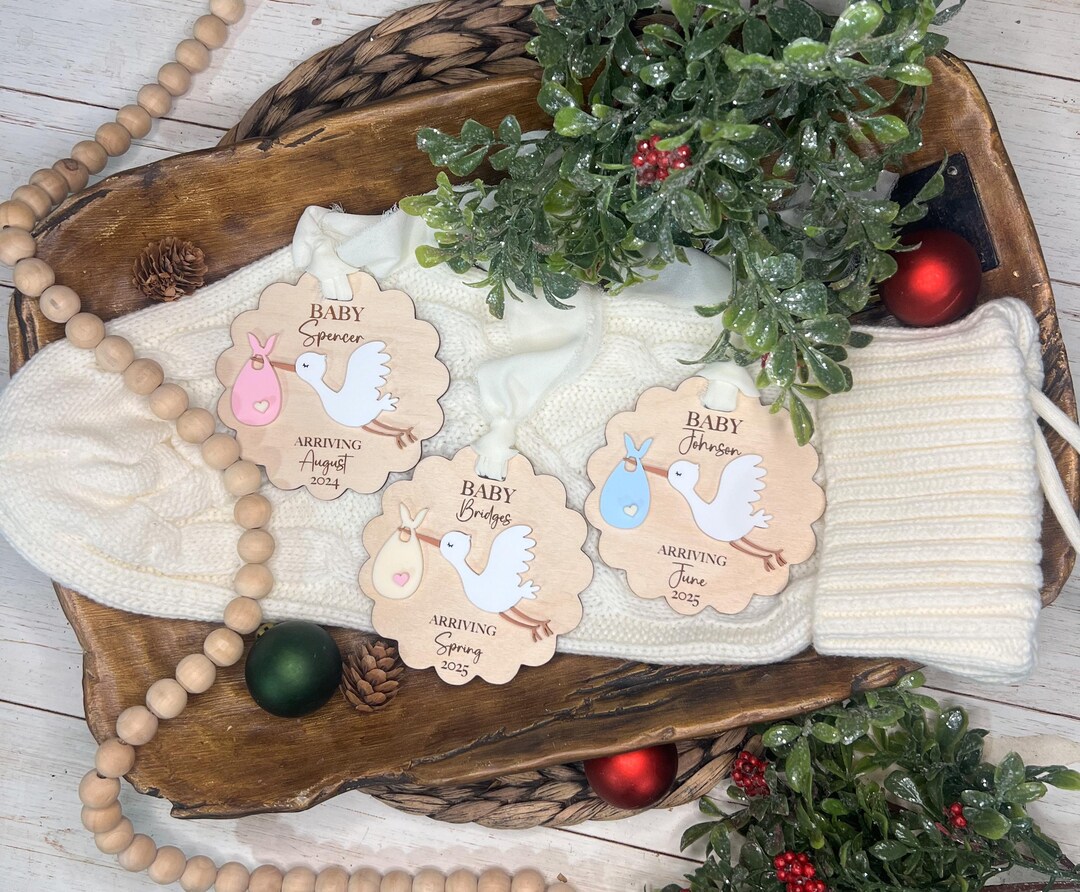 Stork Ornament | Pregnancy Annoucement Ornament | Expecting Parent ...