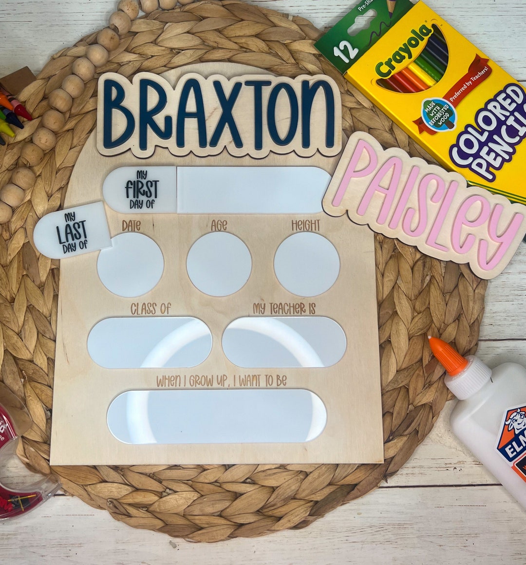 Back to School Photo Prop | First Day of School Sign | Personalized ...