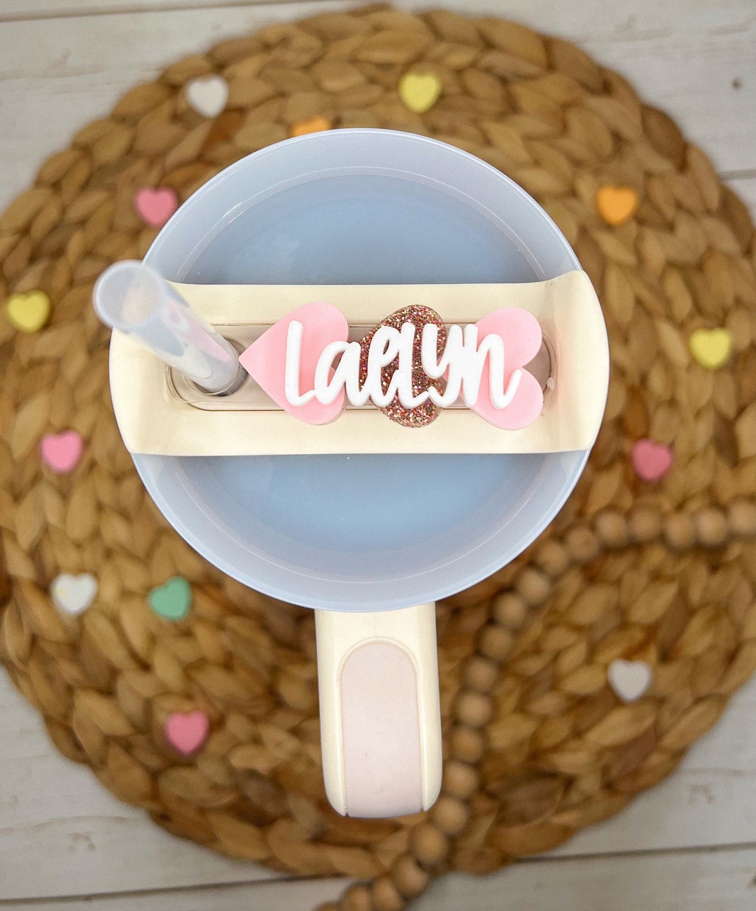 Valentine’s Day Name Plate | Valentine’s Day Gift | Glitter Cup Name ...