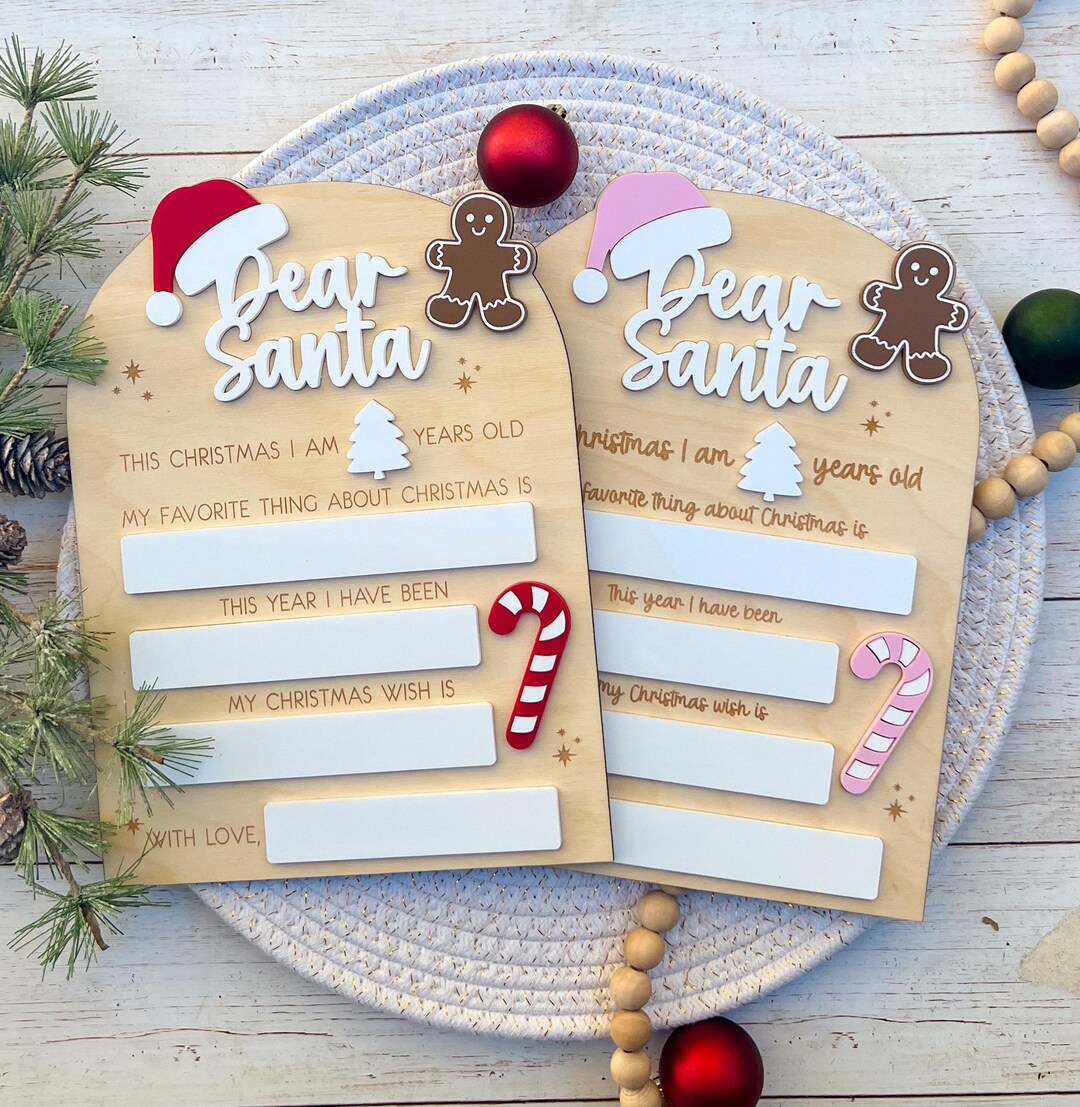 Dear Santa Board L Christmas Wish L Reuseable Christmas Whiteboard L ...