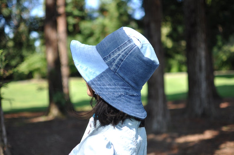 Two Tune Blue Denim Bucket Hat/ Sun Hat Only ONE up to 23" Head ...