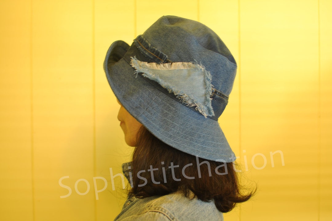 4-way Wearing Fray and Button Detail Upcycled Denim Womens - Etsy