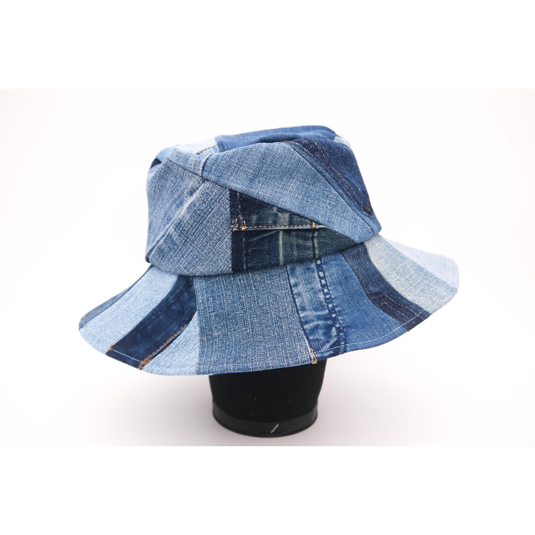 Handmade Upcycled Patchwork Denim Bucket Hat: 4-way-wear - Etsy