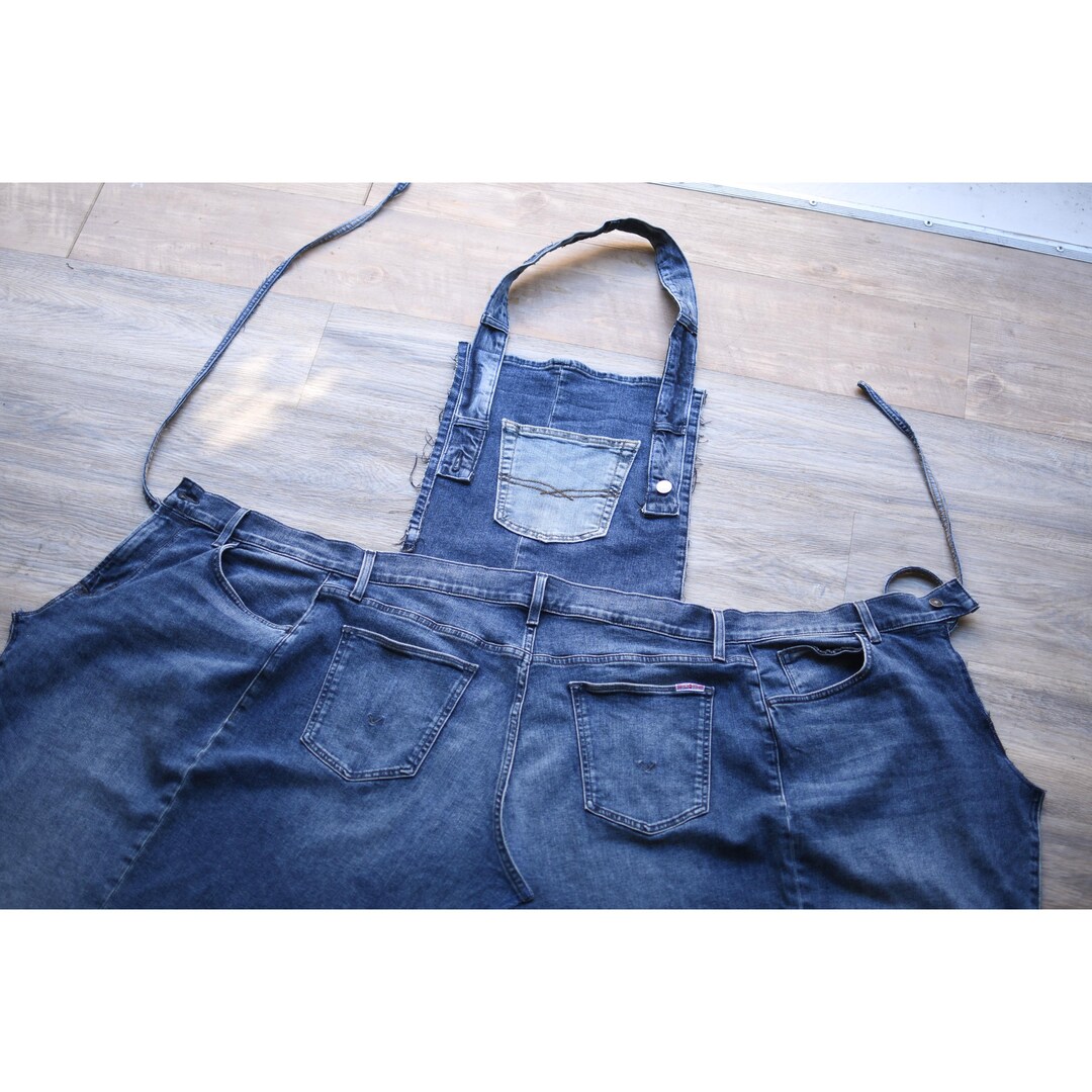 Unisex Upcycled Denim Utility Apron With Pockets - Etsy