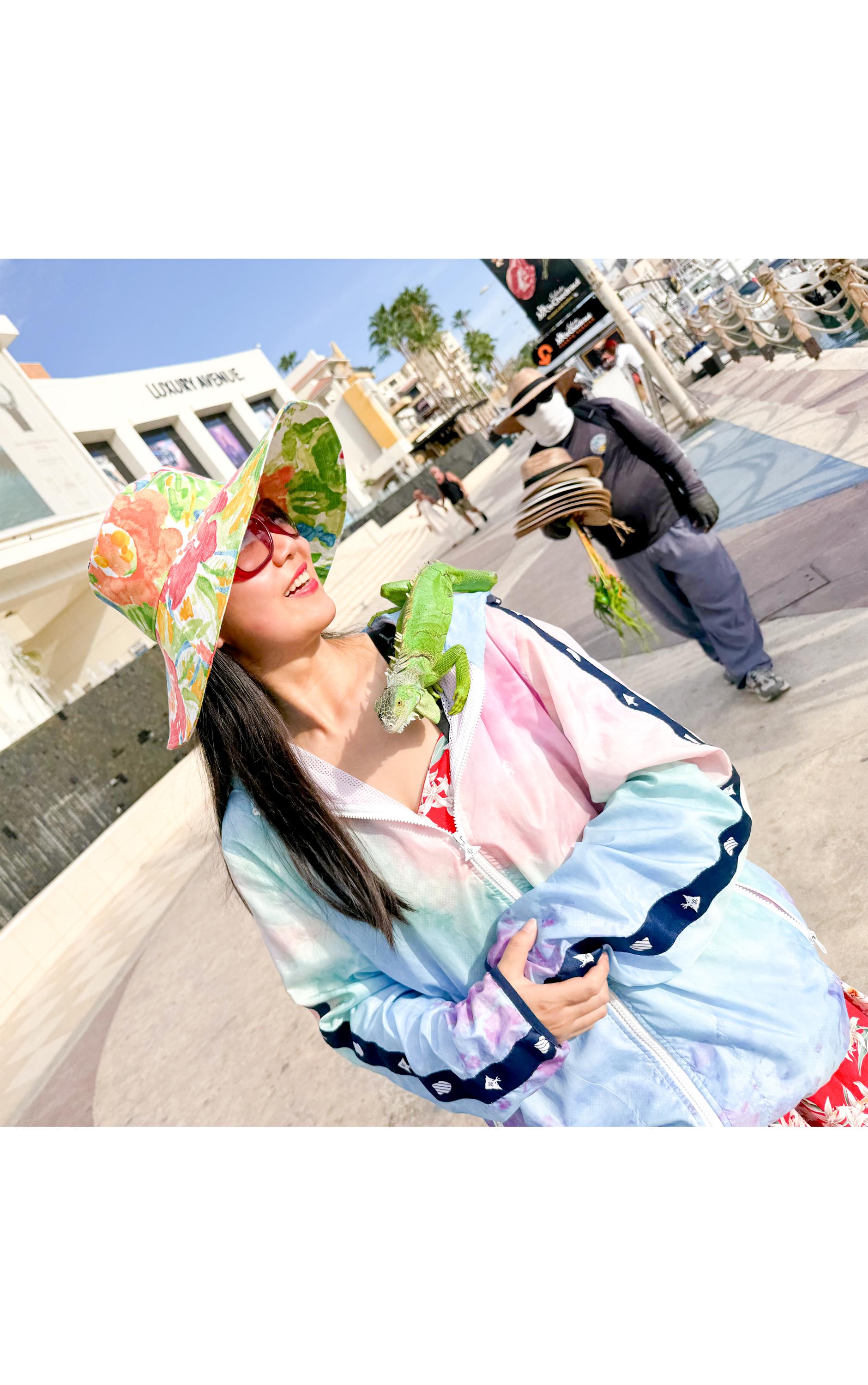 Handmade 4-way-wearing Floral Print Women's Sun Hat Wide Brim Hat ...