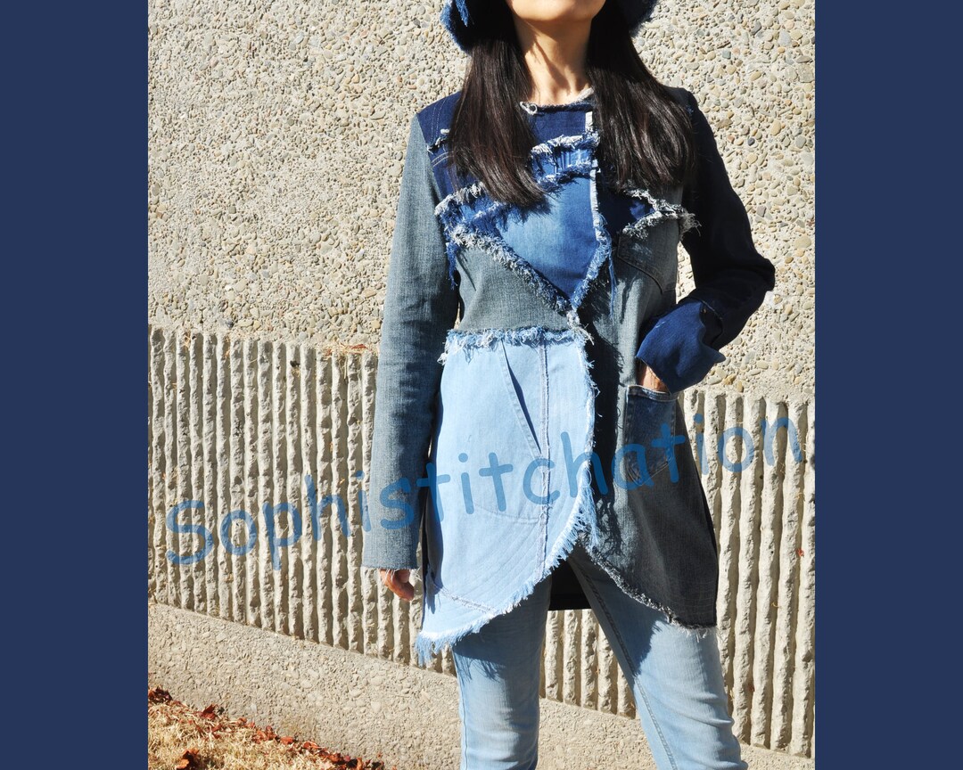 Frayed Denim Jacket Size Small With Two POCKETS light Weight/perfect ...