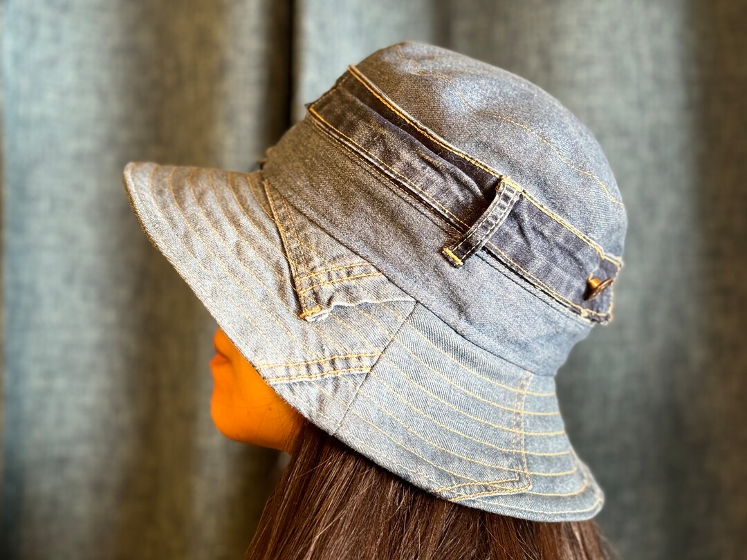 4-way Wearing Fray and Jeans Waistband Detail Upcycled Denim - Etsy