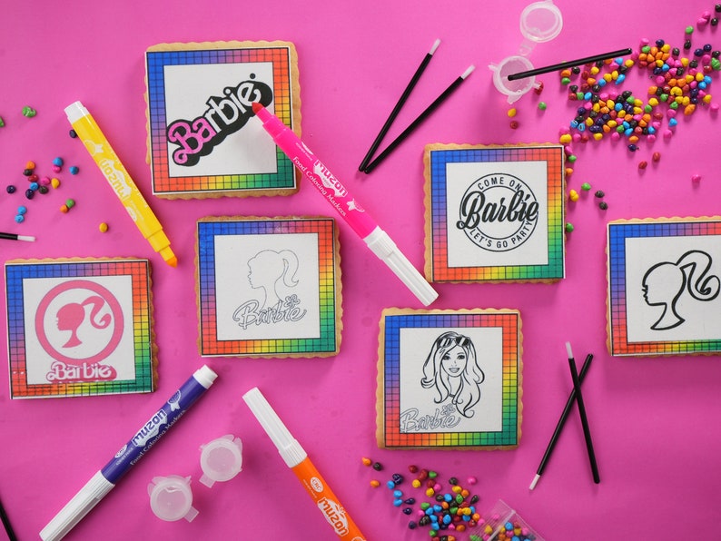 Edible Cookie Coloring Paint Kit, Barbie Cookies Art Activity for Girls ...
