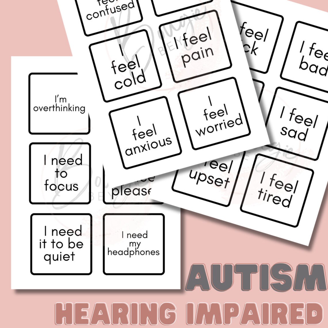 Communication Cards, Mutism, Anxiety, Learning Disabilities, Hearing ...