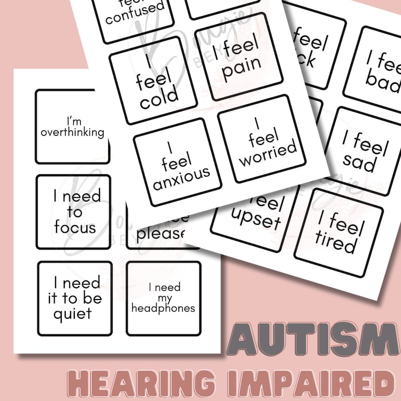 Communication Cards, Mutism, Anxiety, Learning Disabilities, Hearing ...
