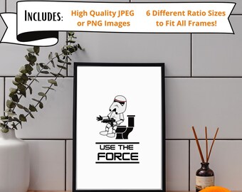 Use the Force Bathroom Sign - Etsy