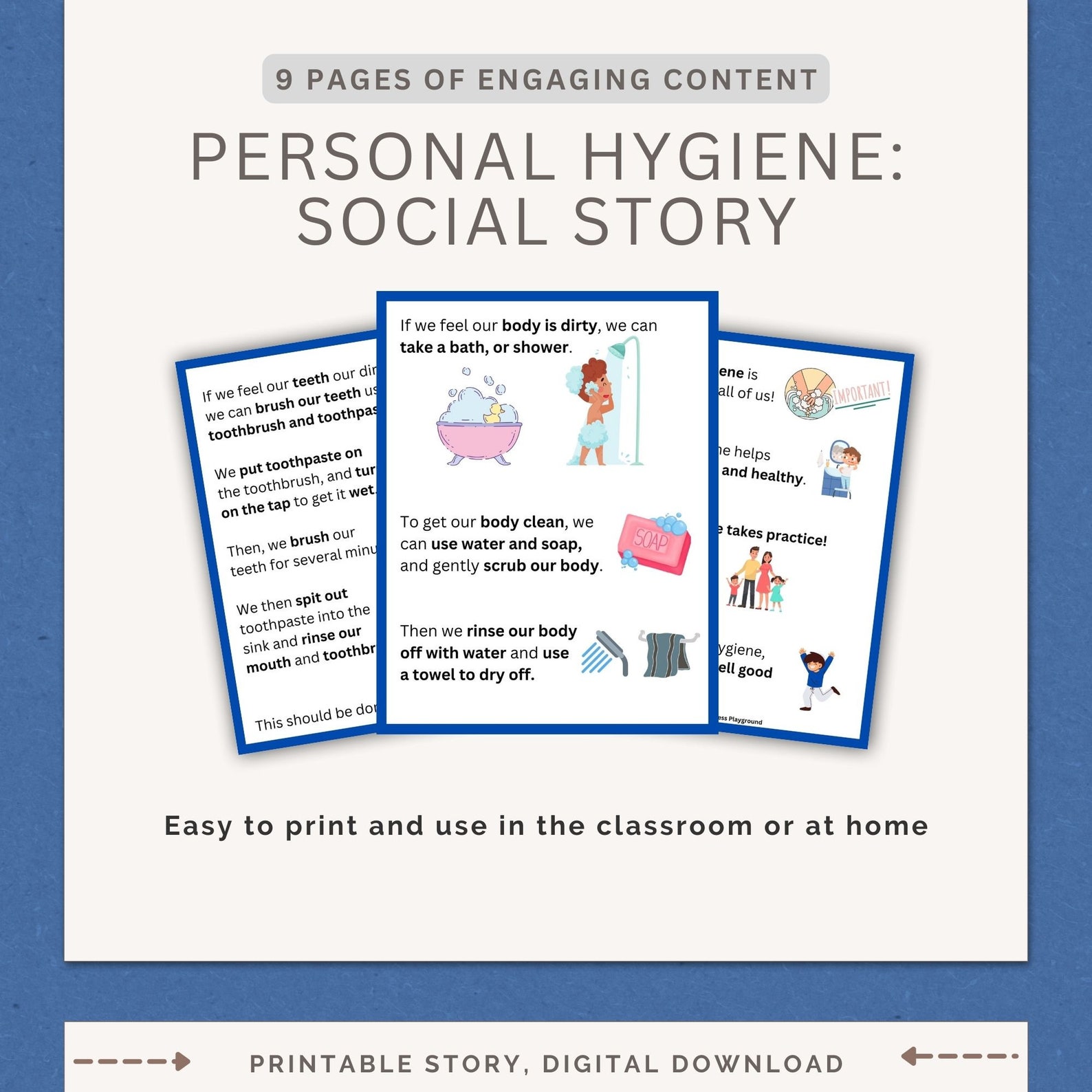 Personal Hygiene Social Story Printable Digital Social Story Classroom ...