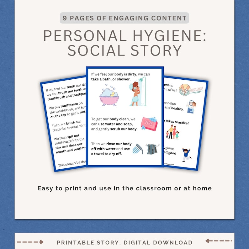 Personal Hygiene Social Story Printable Digital Social Story Classroom ...