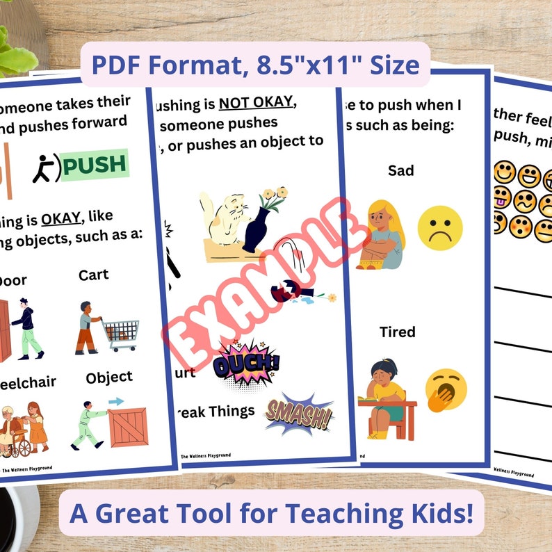 No Pushing Social Story: Social Skills Lesson (PDF) - Etsy