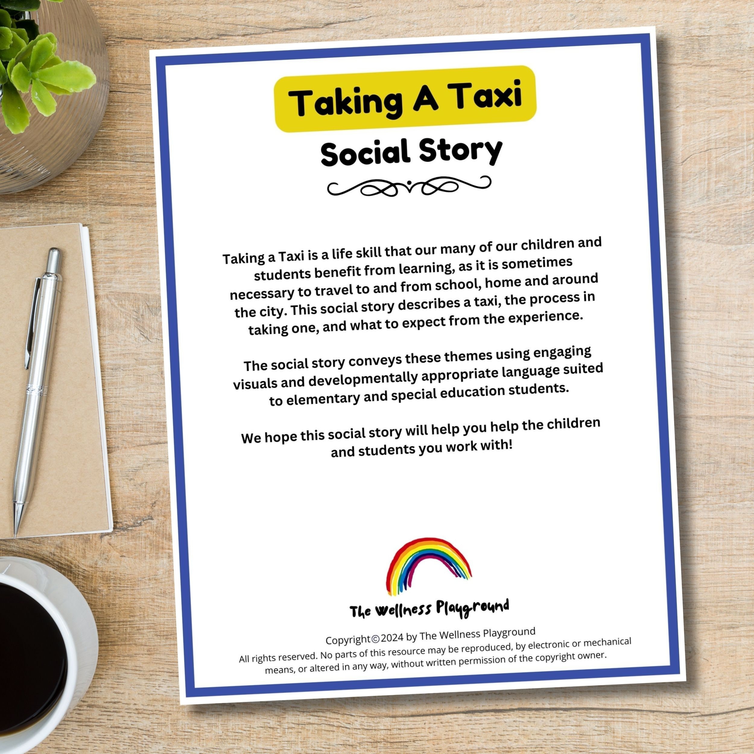 Social Story: Taking A Taxi | Hailing A Cab Life Skills Lesson ...