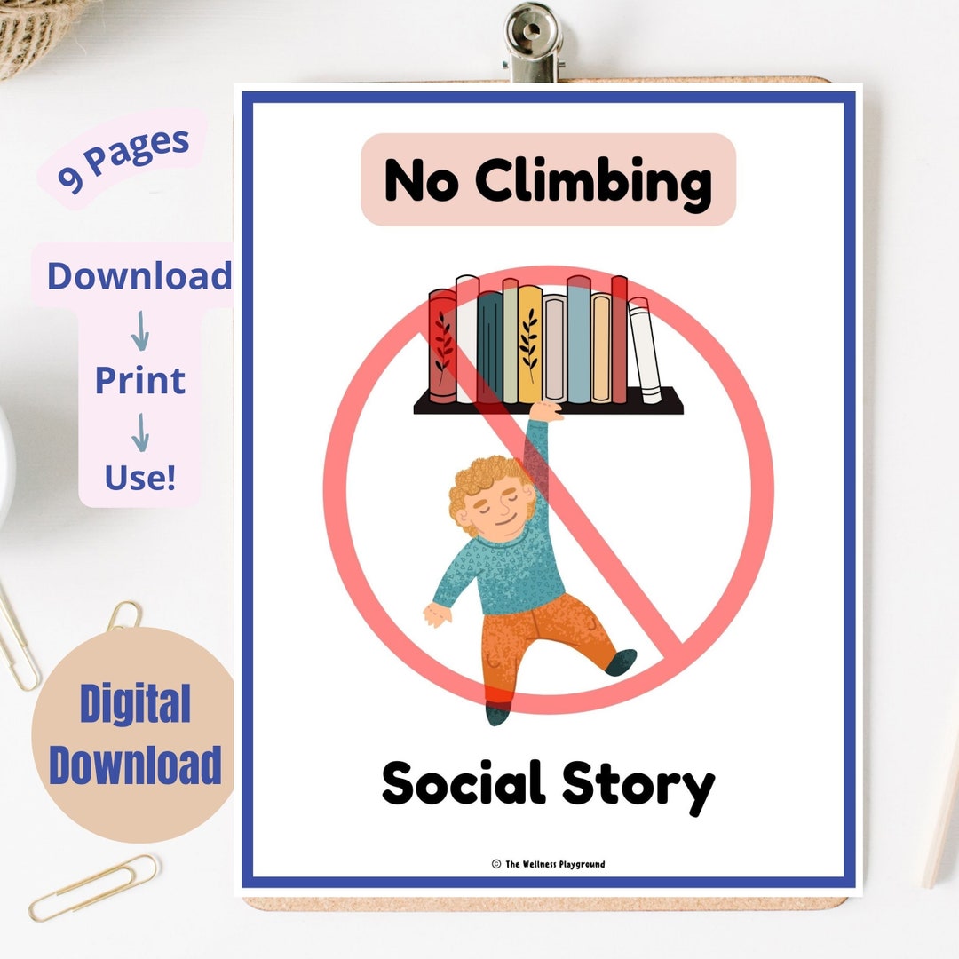 No Climbing Social Story | ADHD ASD Social Story | Behaviour Lesson - Etsy