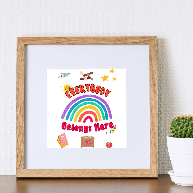 Everybody Belongs Here School Poster Classroom Welcome - Etsy