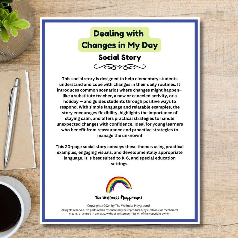 Social Story: Coping With Changes in Routine (PDF Download) - Etsy
