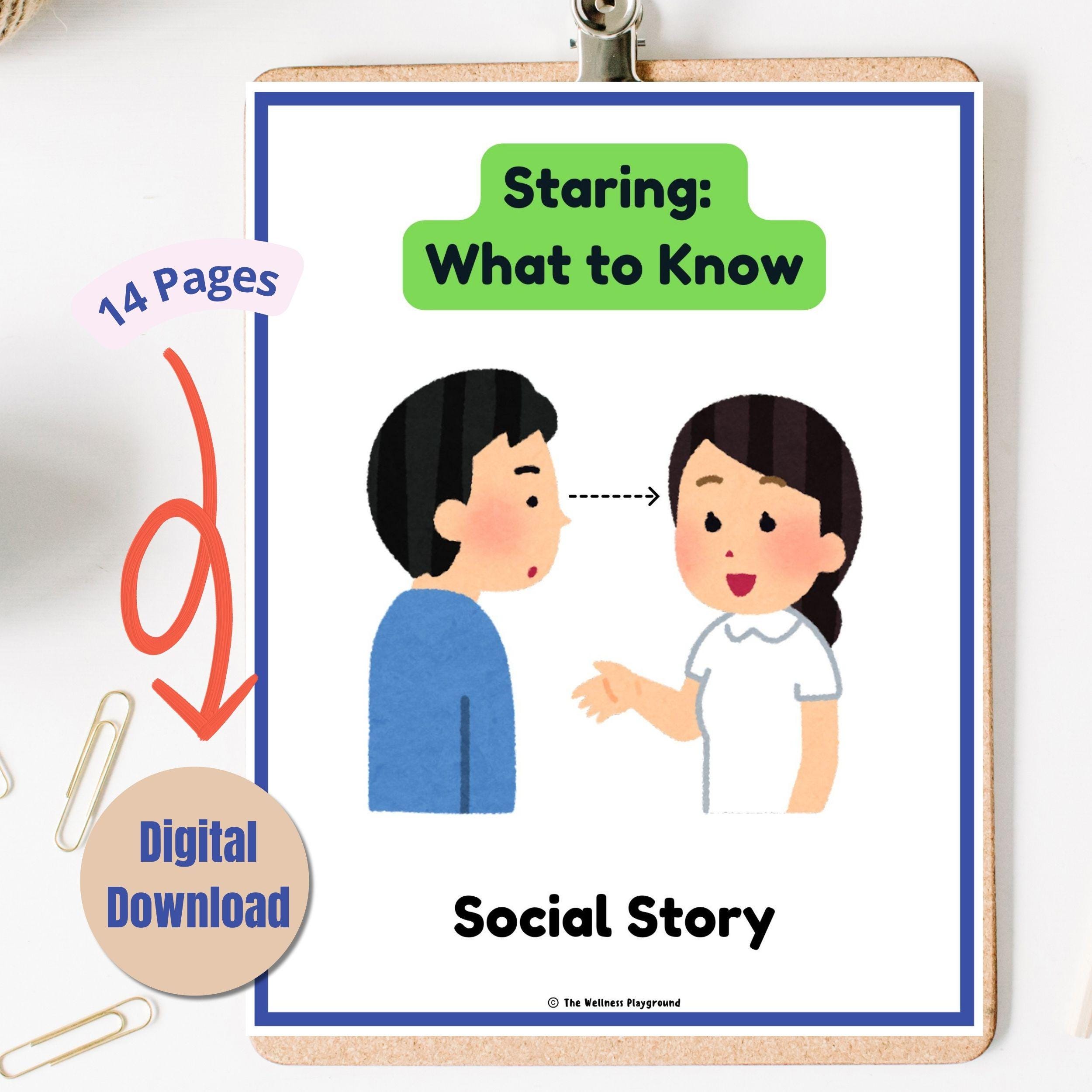 Social Story About Staring | Social Skills Lesson | Personal Space and ...
