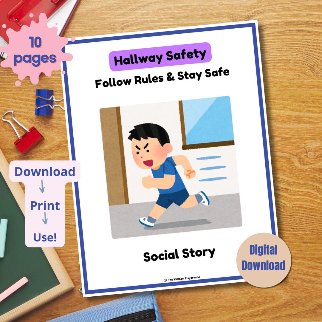 Hallway Safety Social Story for Elementary Students | Printable PDF ...