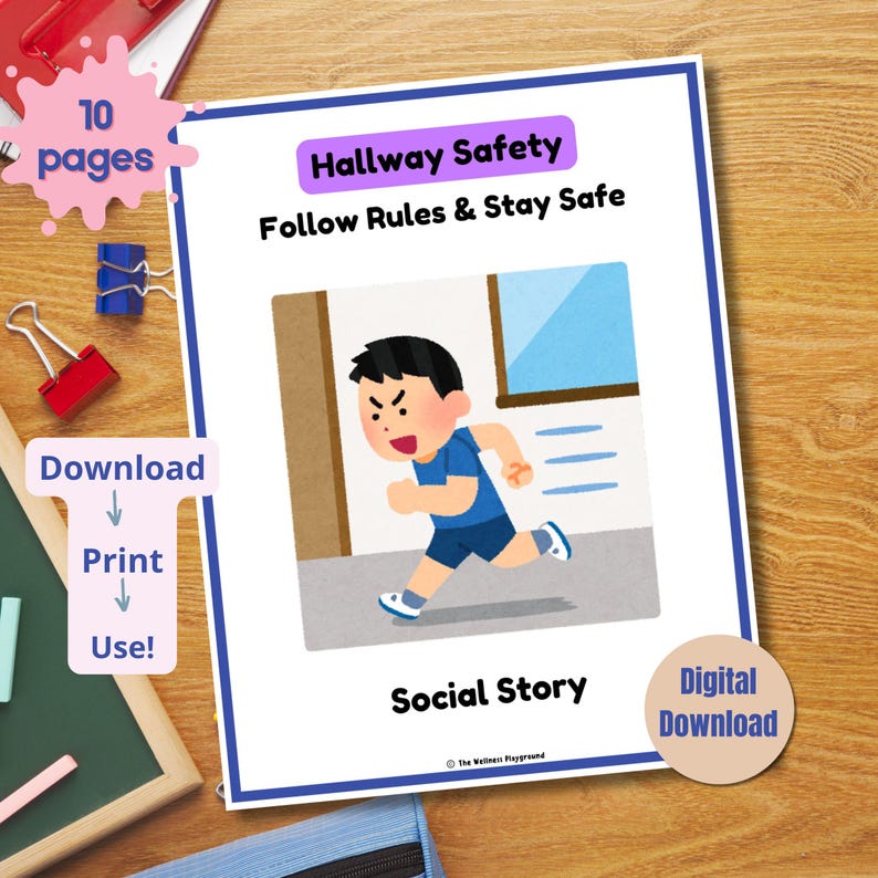 Hallway Safety Social Story for Elementary Students | Printable PDF ...