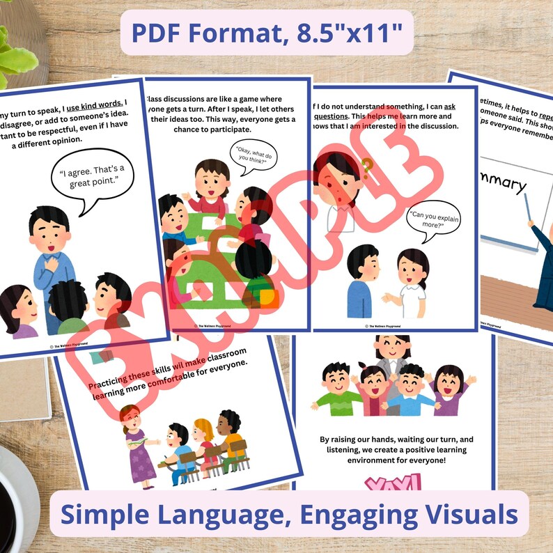 Social Story Participating in Classroom Discussions | Elementary Social ...