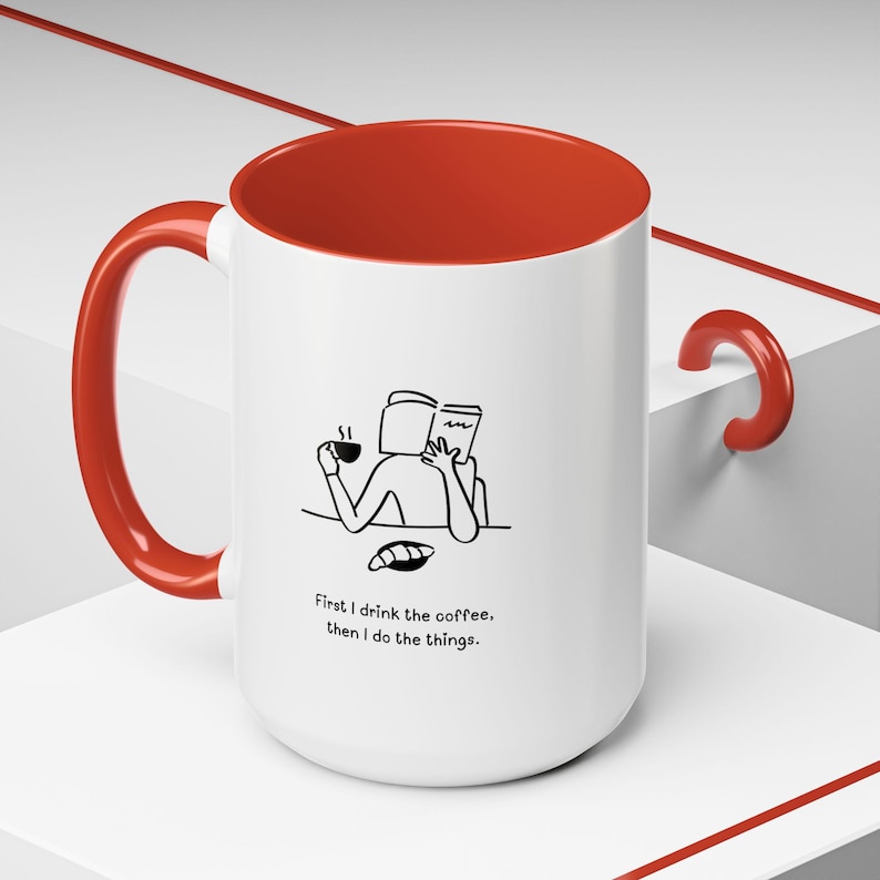 Funny Coffee Mug: First I Drink the Coffee - Motivational Gift - Etsy
