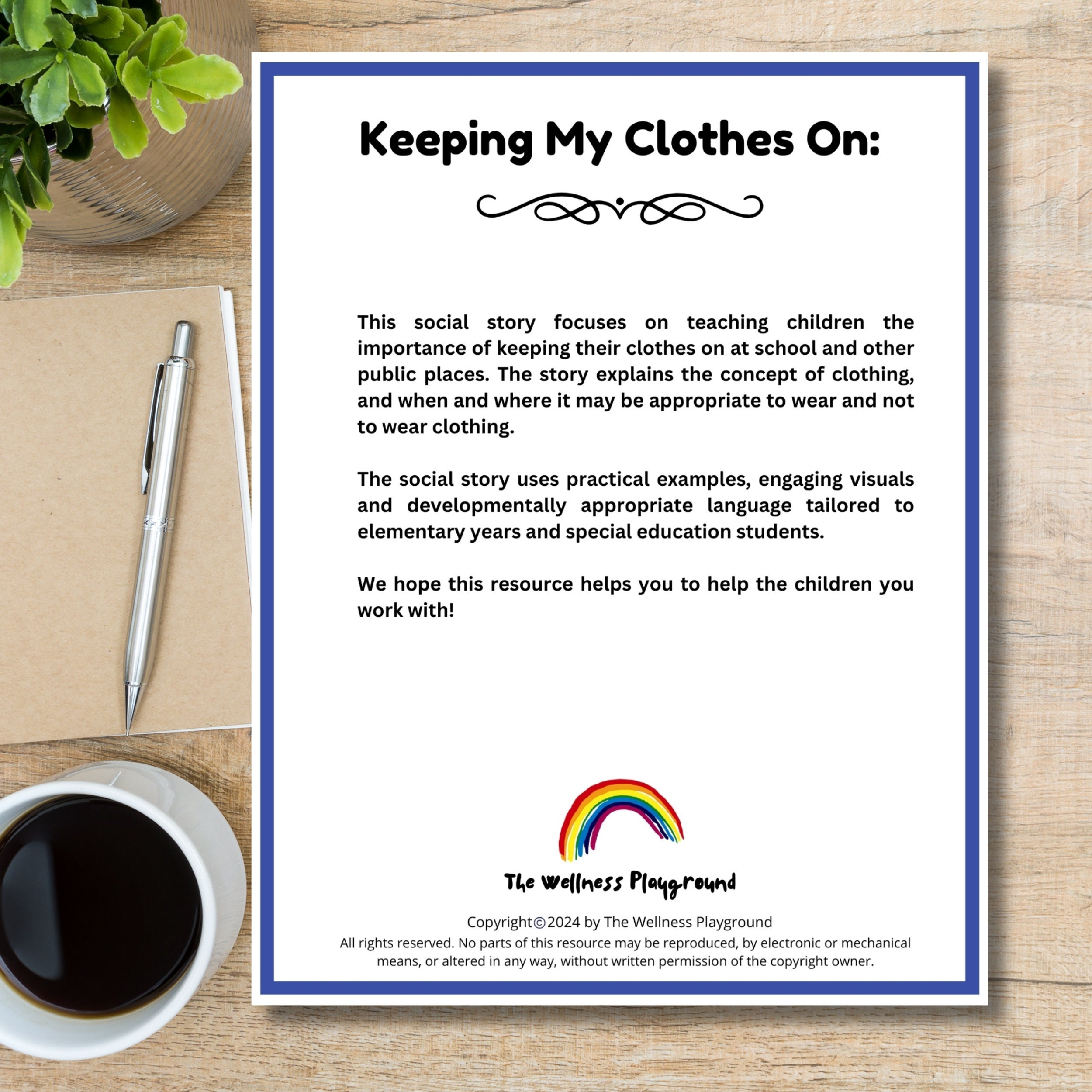 Social Story on Keeping Clothes on | Social Story for Student With ...