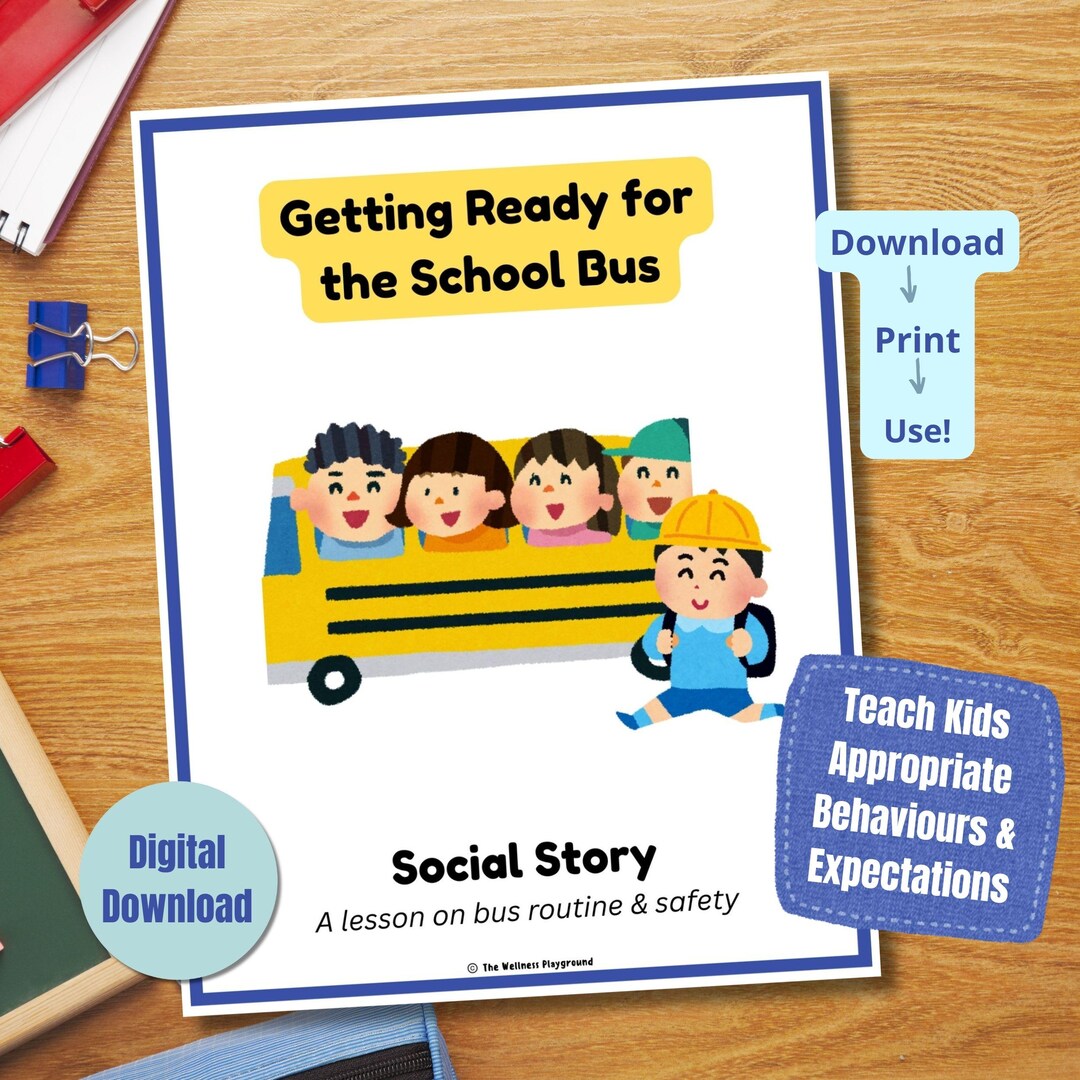 Elementary Social Story: Getting Ready for the Bus | Bus Safety Rules ...