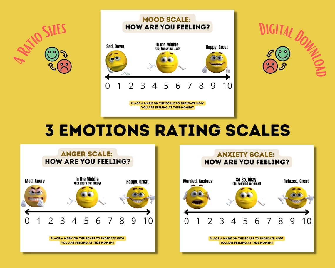 Emotions Rating Scales for Kids | Classroom Tool | Feelings Lesson ...