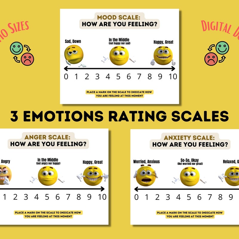 Feelings Scale Emotional - Etsy