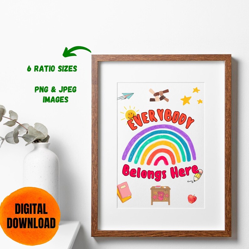 Everybody Belongs Here School Poster, Classroom Welcome Poster, Class ...