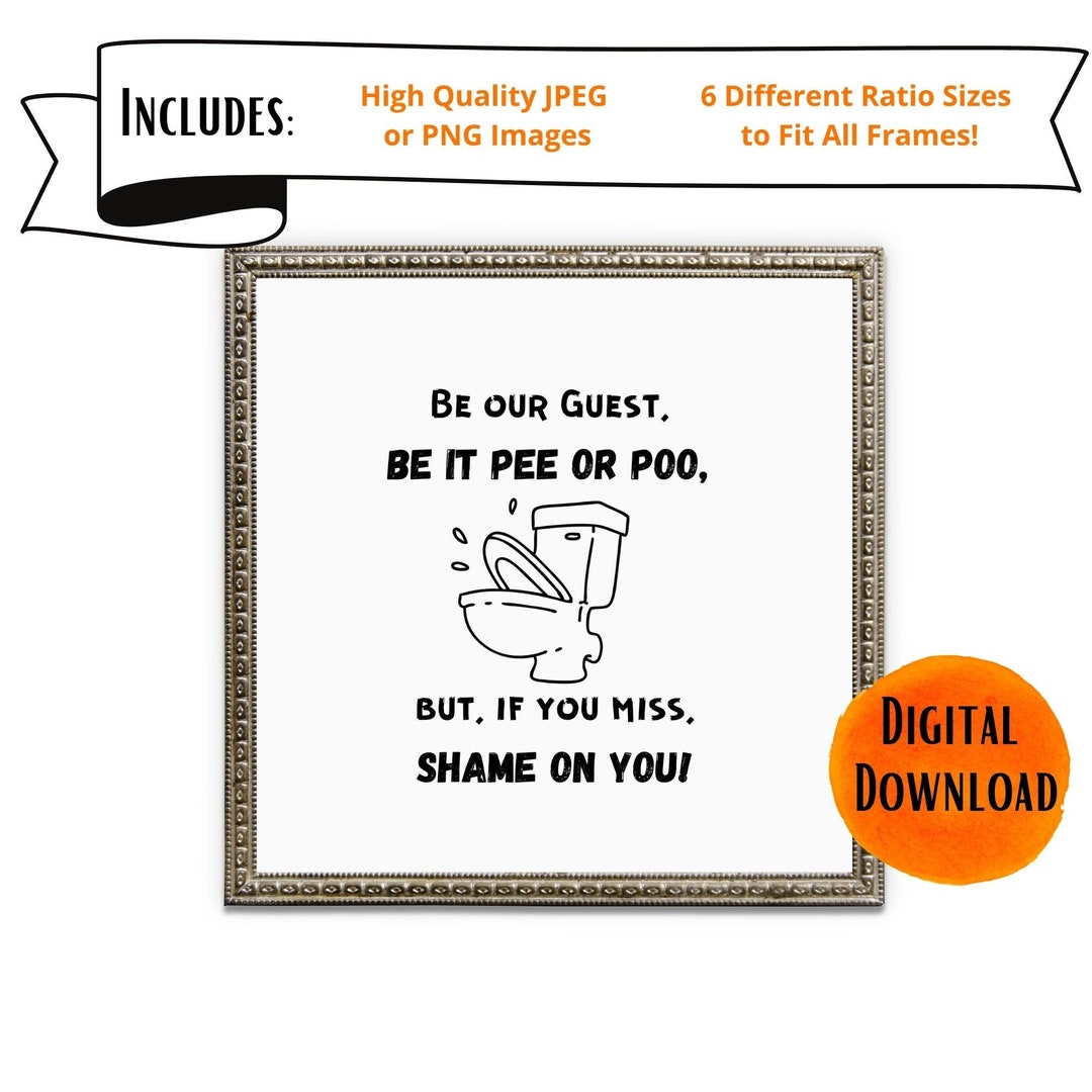 Funny Bathroom Sign: 'pee or Poo' Printable Art (digital Download) - Etsy
