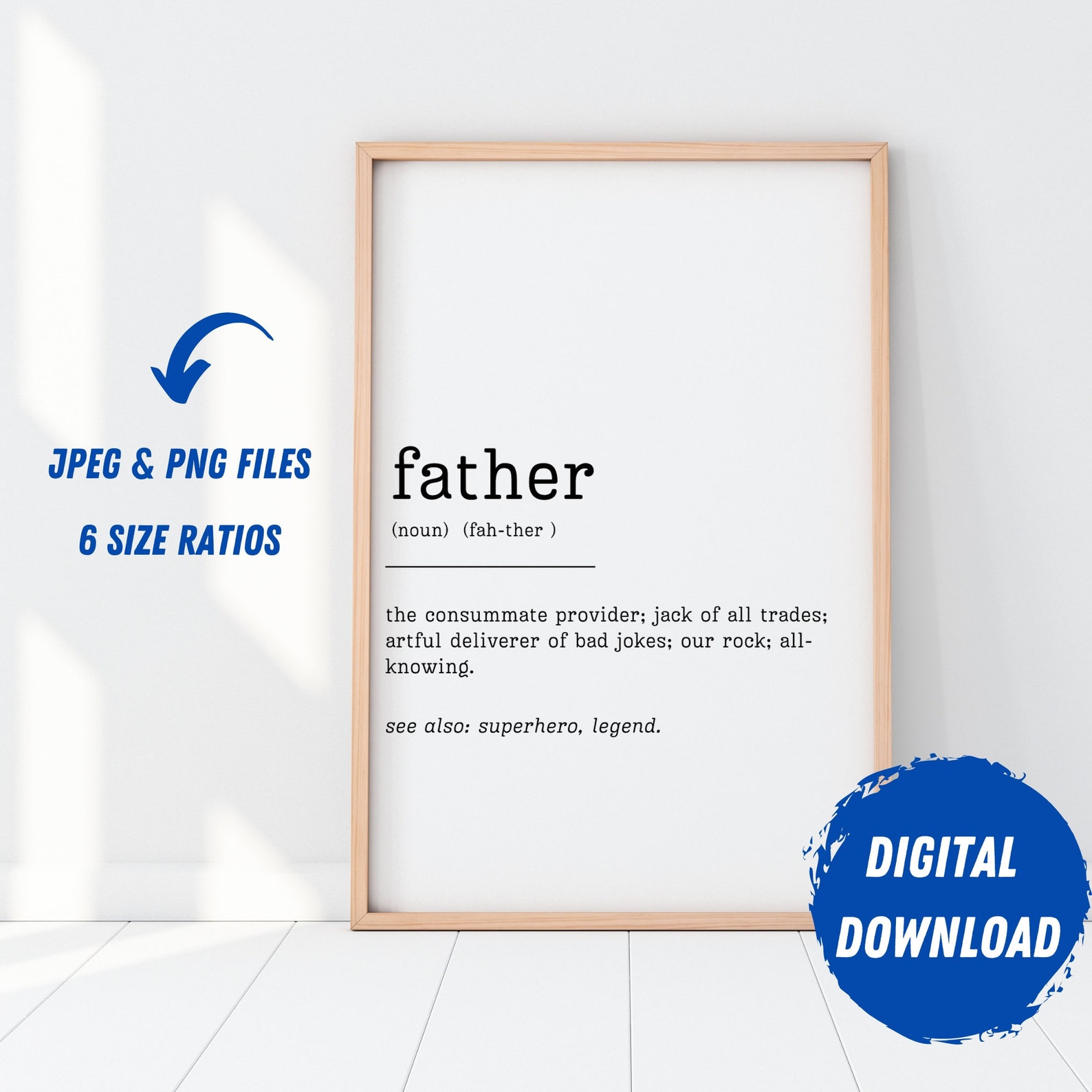 Father Dictionary Definition | Father Print | Gift for Dad | Definition ...