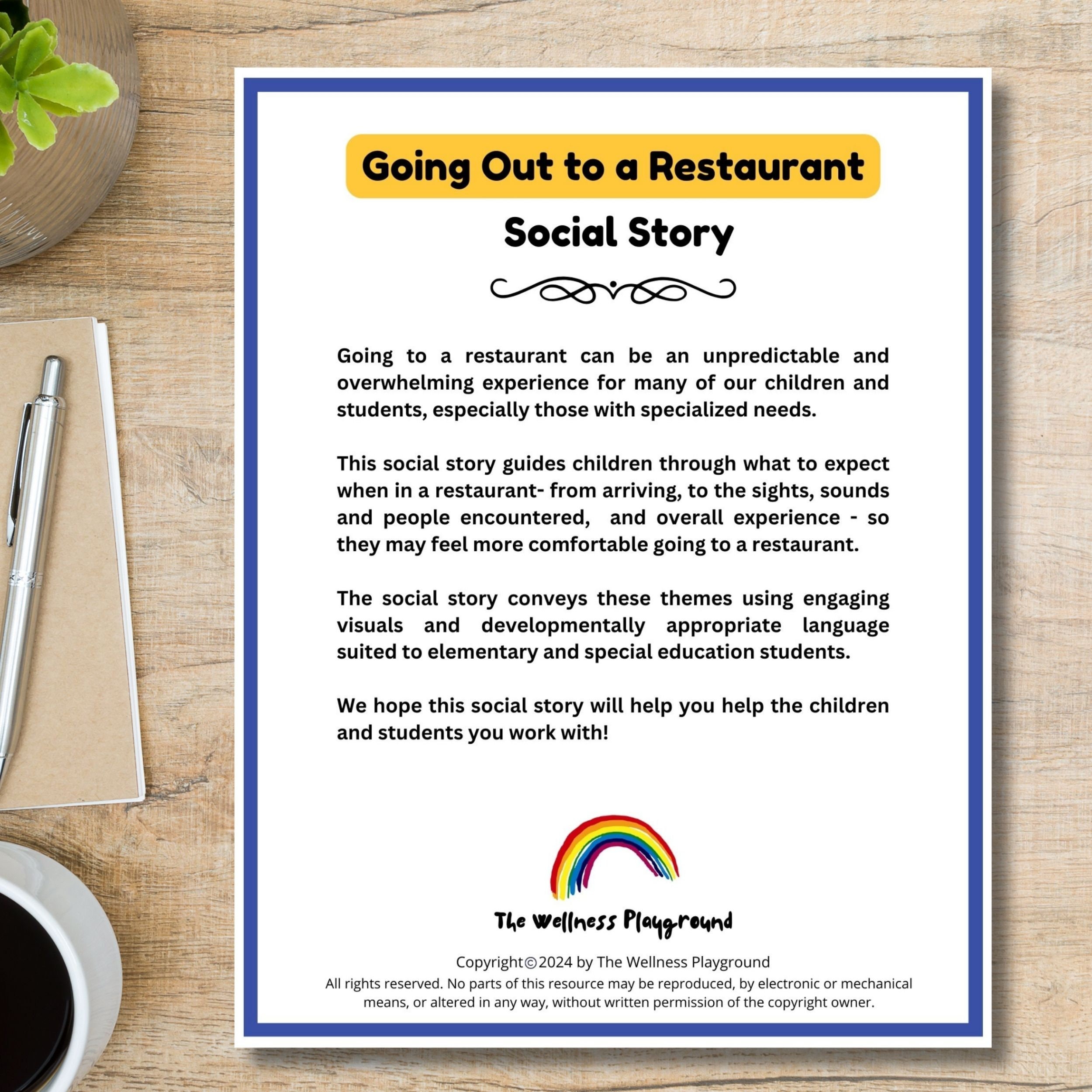 Social Story: Going Out to a Restaurant | Life Skills Lesson | Special ...
