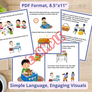 Printable Social Story for Kids About Cleaning up and Responsibility ...