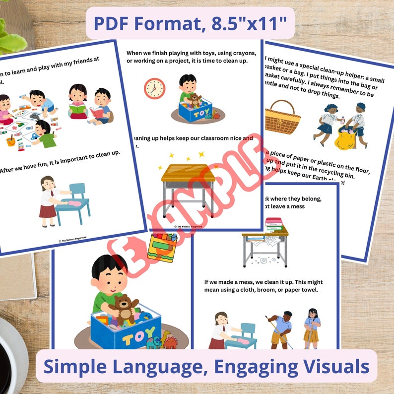 Printable Social Story for Kids About Cleaning up and Responsibility ...