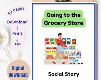 Autism Social Story, Going to the Grocery Store Picture Guide, Kids ...