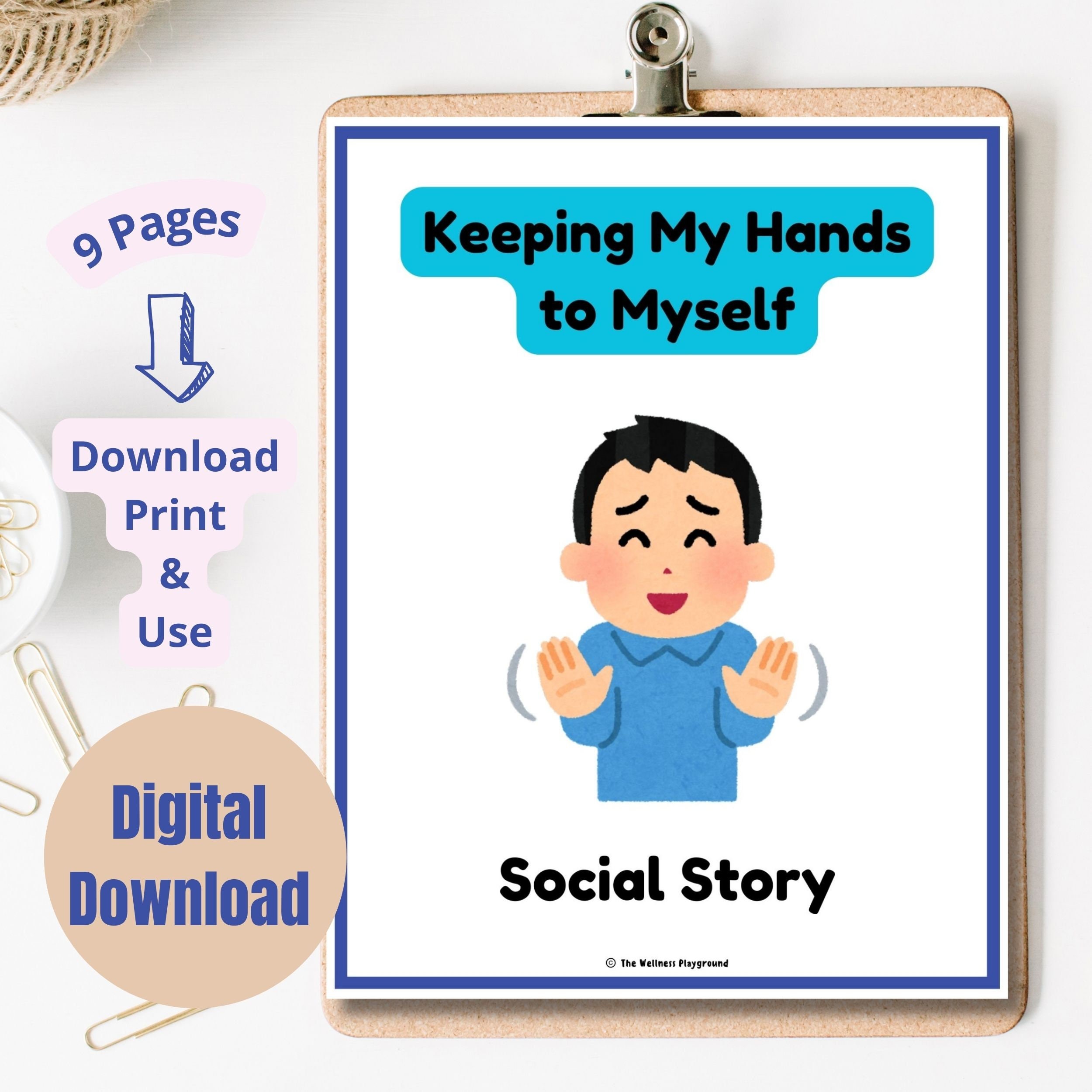Social Story Keeping My Hands to Myself Hands to Self Personal Space ...