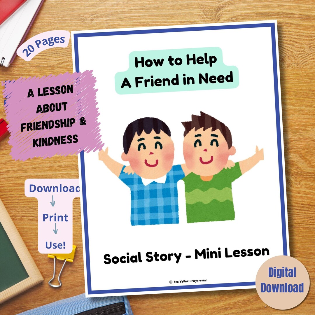 Helping Friends Social Story for Kids – Printable SEL Resource for ...