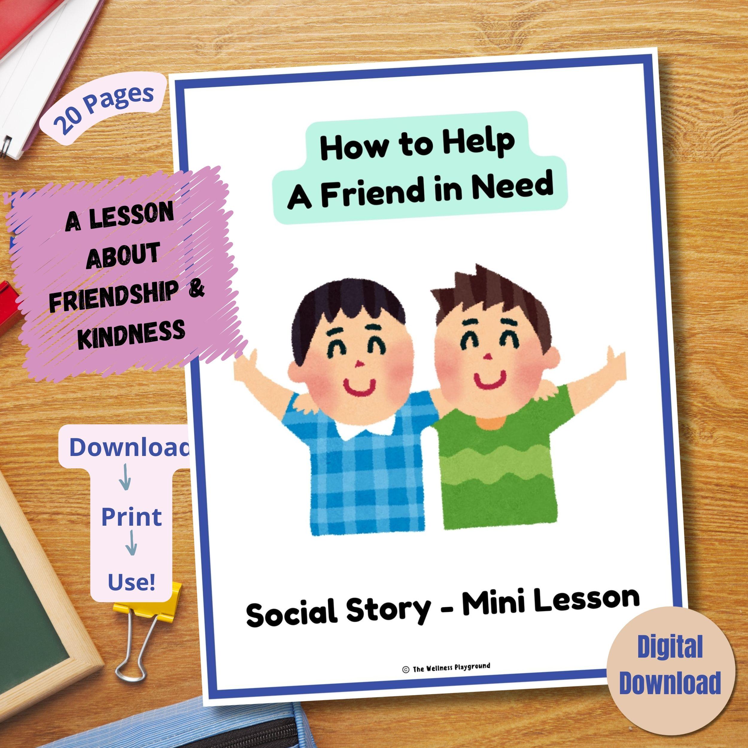 Helping Friends Social Story: Empathy & Kindness Activities (PDF) - Etsy