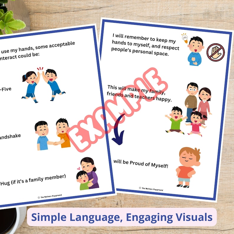 Social Story About Personal Space for Kids, Keeping Hands to Self ...