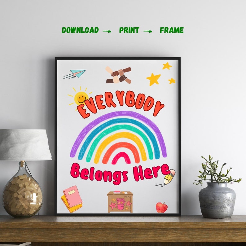 Everybody Belongs Here School Poster Classroom Welcome - Etsy