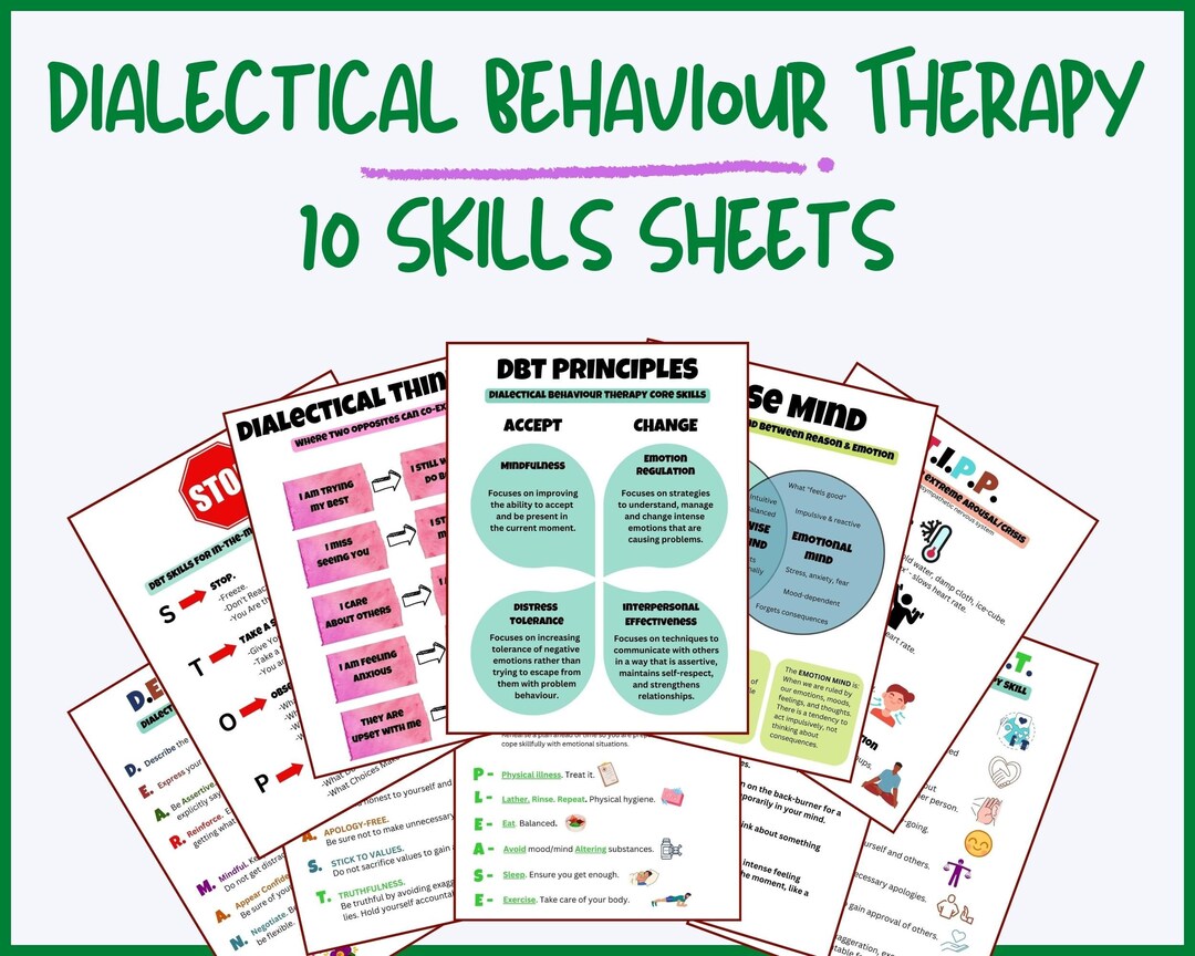 DBT Skills Sheets | Dialectical Behaviour Therapy | DBT Strategies ...