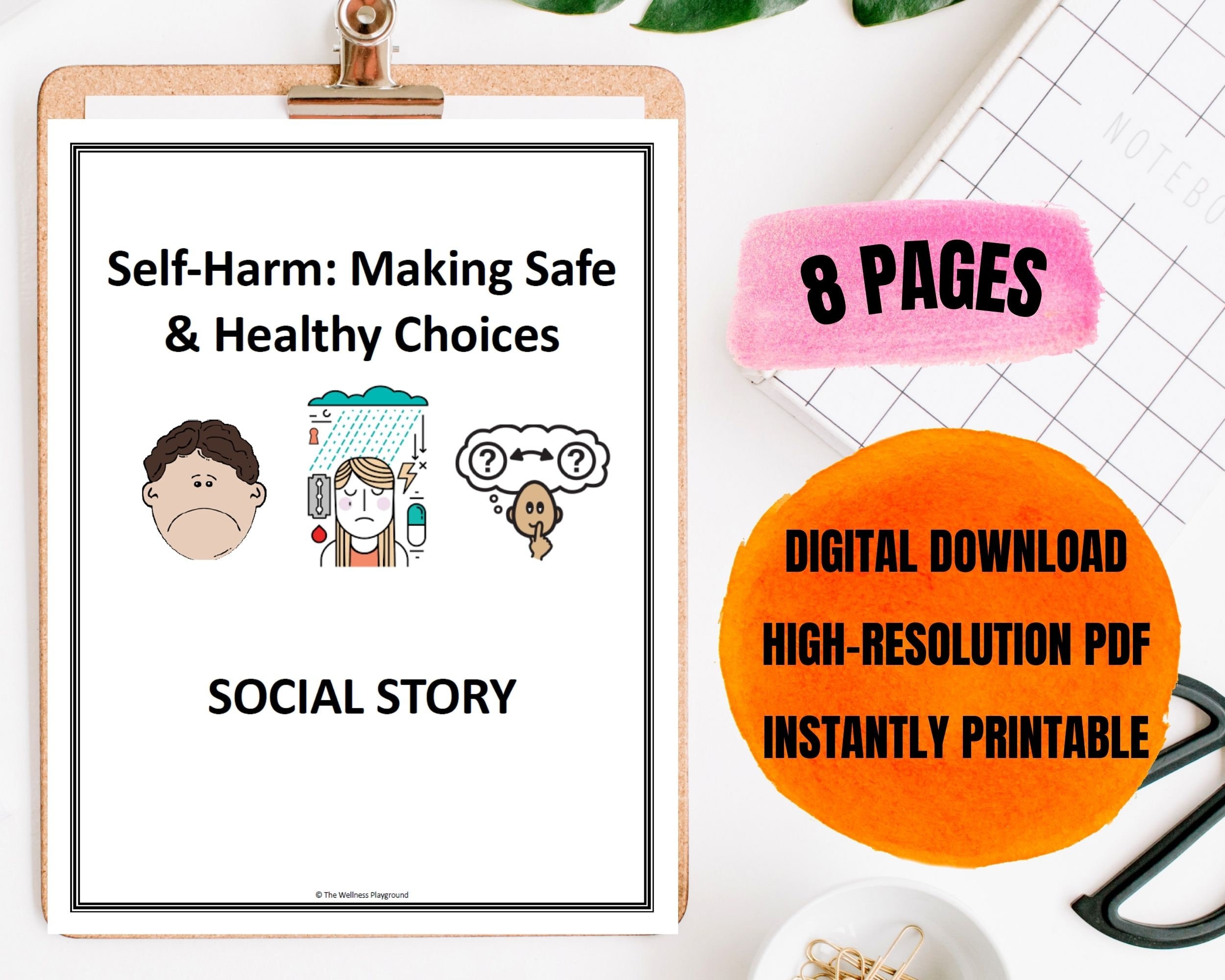 Social Story: Self-harm Making Safe & Healthy Choices Digital Social ...