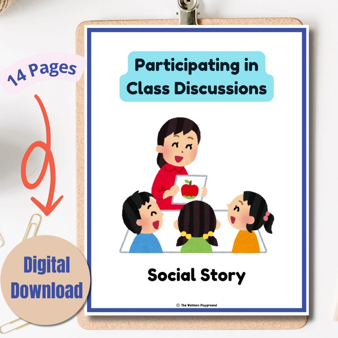 Social Story Participating in Classroom Discussions | Elementary Social ...